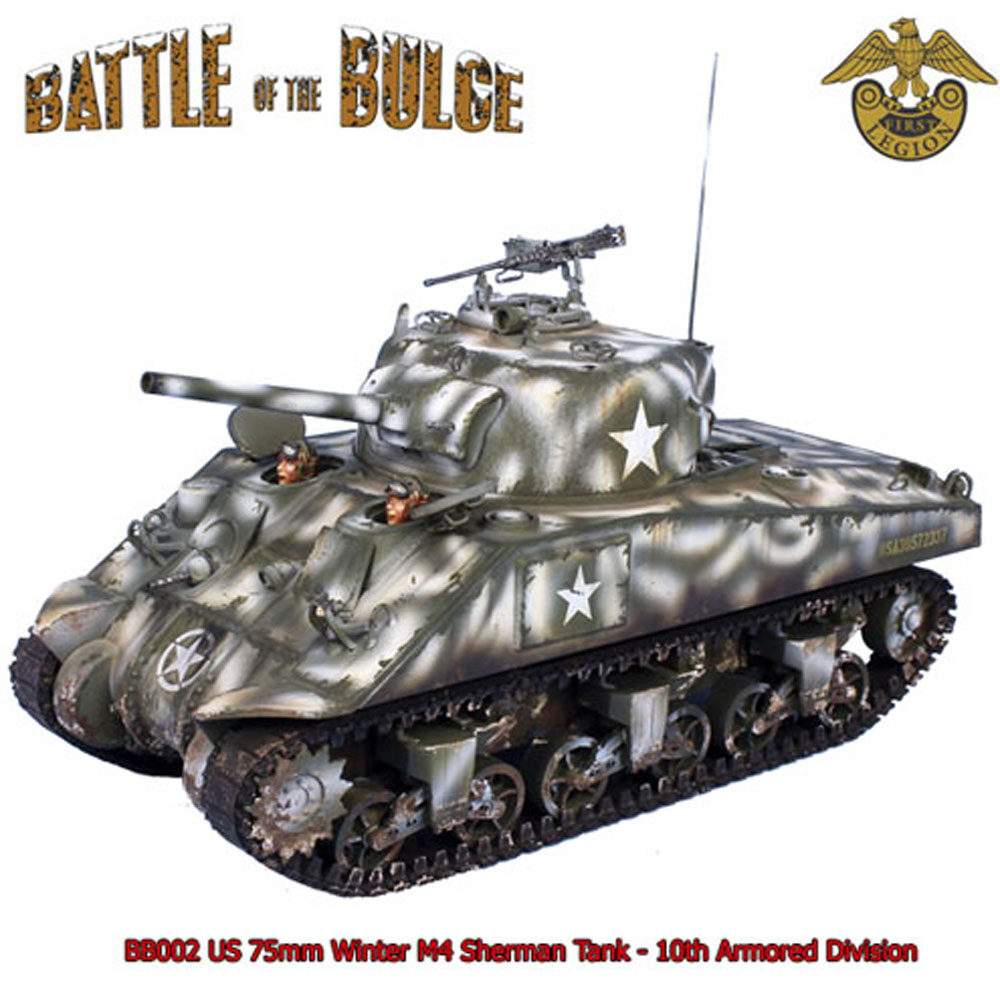 US 75mm Winter M4 Sherman Tank - 10th Armored Division - Saimex Toys