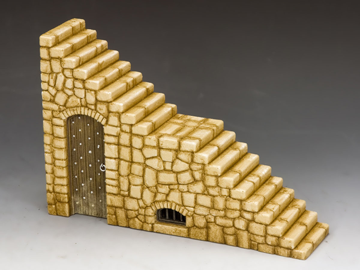 Roman Fort Stairs Section (Sandstone) - Saimex Toys