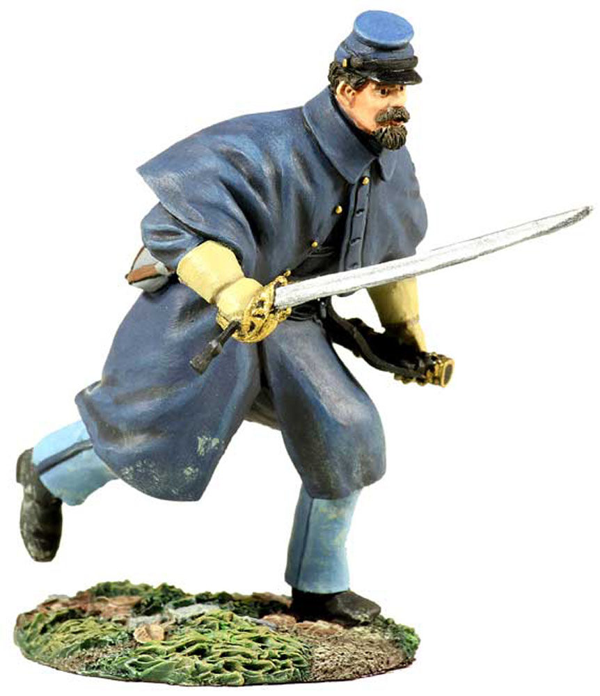 UNION INFANTRY IN OVERCOAT OFFICER CHARGING - Saimex Toys